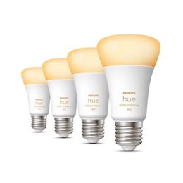 PHILIPS Hue White Ambiance LED, 4er Set E27, 2200-6500 K, 6 W, 8719514328280, A60