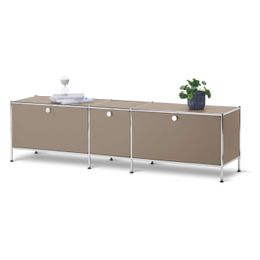 Tchibo - Metall-Lowboard &raquo;Cn3&laquo; mit 3 Klappenf&auml;chern - 190x40x51,5cm - taupe - Stahl / Aluminium / Kunststoff