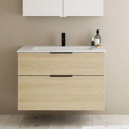 Burgbad Eqio Schrank mit Slim Keramik-Waschtisch, 2 Ausz&uuml;ge, SHBT092F3180C0001G0200,