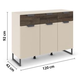 Rauch Kommode &raquo;Barea&laquo; - 120x42x92cm - beige - Holz / Holz