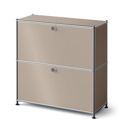 Tchibo - Metall-Kommode &raquo;Cn3 Slim Line&laquo; mit 2 Klappenf&auml;chern - 77x30,5x82,5cm - taupe - Stahl / Aluminium / Kunststoff