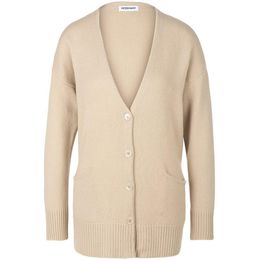 Peter Hahn - Strickjacke aus Schurwolle und Kaschmir, beige, Gr. 44 / L - Schurwolle