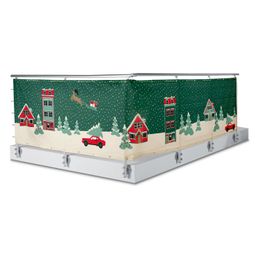 Tchibo - Balkon-Sichtschutz mit Weihnachts-Print - silber