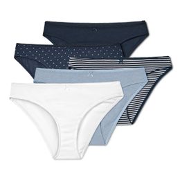 Tchibo - 5 Slips - Damen - Gr. L - dunkelblau/print