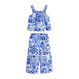 next Set M&auml;dchen Gr&ouml;&szlig;e 122 blau / wei&szlig;