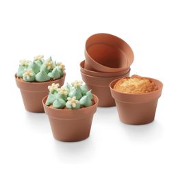 Tchibo - 6 Blumentopf-Muffinformen - terracotta