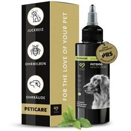 Peticare Anti-Parasiten Mittel f&uuml;r Hunde-Ohren, gegen Ohrmilben Pilze 100 ml