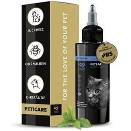 Peticare Anti-Parasiten Mittel f&uuml;r Katzen-Ohren, gegen Ohrmilben Pilze 100 ml