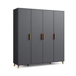 Rauch Dreht&uuml;renschrank &raquo;Shinjo&laquo; - 187x53x203cm - grau - Holz / Holz