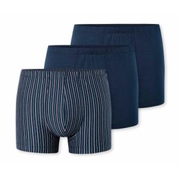 3 Schiesser Shorts - Herren - Gr. S/4 - dunkelblau/gestreift