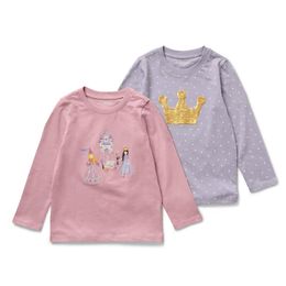 Tchibo - 2 Kinder-Langarmshirts - M&auml;dchen - Gr. 122/128 - rosa