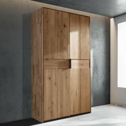 Pharao24.de Dreht&uuml;renschrank Holzschrank massiv 104 cm breit in Wildeichefarben