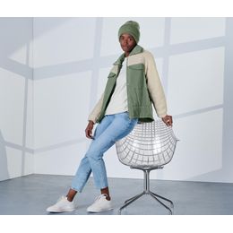 Tchibo - Steppjacke mit Teddy-Akzenten - Damen - Gr. 40 - wei&szlig;