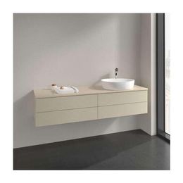 Villeroy & Boch Villeroy und Boch Antao Waschtisch-Unterschrank K27153HJ 160x36x50cm, Hahnloch, Waschbeckenplattenfarbe botticino, silk grey matt lacquer