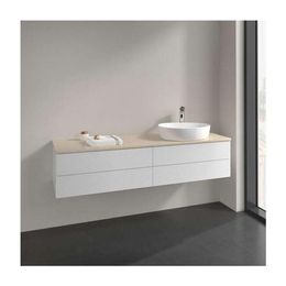Villeroy & Boch Villeroy und Boch Antao Waschtisch-Unterschrank L27153GF mit Beleuchtung, 4 Ausz&uuml;ge, 1600 x 360 x 500 mm, Front mit Struktur, Glossy White Lacquer / Botticino