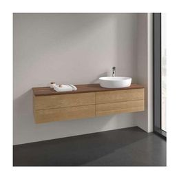 Villeroy & Boch Villeroy und Boch Antao Waschtisch-Unterschrank K27152HN 160x36x50cm, Hahnloch, Waschbeckenplattenfarbe warm walnut, honey oak