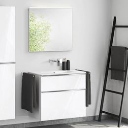 Duravit ME by Starck Waschtisch, evineo ineo4 Unterschrank B: 83 cm, mit Griff, mit Spiegel,, 233683AA60+BE0266WH+BEA010MI,
