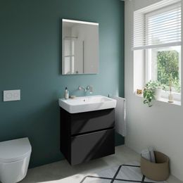 Geberit Renova Plan Waschtisch, evineo ineo5 evo Unterschrank B: 70 cm, 2 Ausz&uuml;ge, mit Griffmulde,, 501646008+BE0987BM,