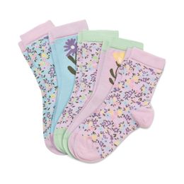 Tchibo - 5 Paar Kinder-Socken - M&auml;dchen - Gr. 31-34 - hellblau/gebl&uuml;mt