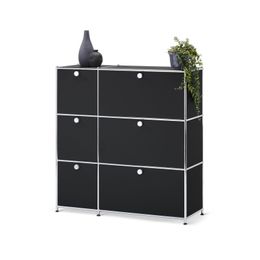 Tchibo - Kommode &raquo;Cn3&laquo; mit 6 Klappen - 115,5x40x120,5cm - schwarz - Stahl / Aluminium / Kunststoff