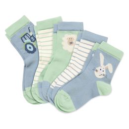 Tchibo - 5 Paar Kinder-Socken - Jungen - Gr. 27-30 - hellblau/jacquard