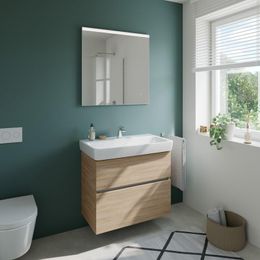 Geberit Renova Plan Waschtisch, evineo ineo5 evo Unterschrank B: 85 cm, 2 Ausz&uuml;ge, mit Griffmulde,, 501699008+BE0989OA,