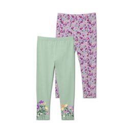Tchibo - 2 Kinder-Leggings - Baby - Gr. 74/80 - lila/gebl&uuml;mt