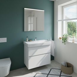 Geberit Renova Plan Waschtisch, evineo ineo5 evo Unterschrank B: 85 cm, 2 Ausz&uuml;ge, mit Griffmulde,, 501699008+BE0989WH,