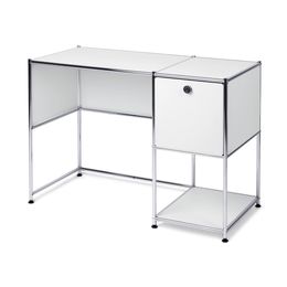 Tchibo - Schreibtisch Metall &raquo;Cn3&laquo; mit Klappt&uuml;r - 116x52,5x75cm - chrom - Stahl / Aluminium / Kunststoff