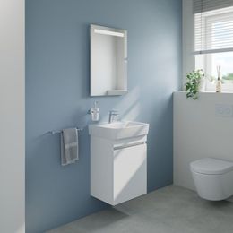 Geberit Renova Plan Handwaschbecken, evineo ineo5 evo Unterschrank B: 50 cm, 1 T&uuml;r, mit Griffmulde,, 501629001+BE0983WM,