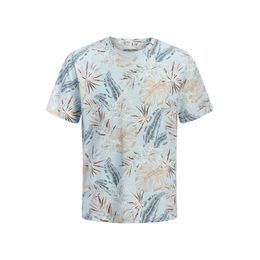 Jack & Jones Jack & Jones T-Shirt 'JJHonolulu' Herren Gr&ouml;&szlig;e S dunkelbeige / blau / himmelblau / offwhite