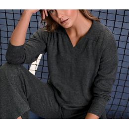Tchibo - Strickpullover mit Polokragen - Damen - Gr. S - anthrazit