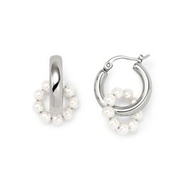 Tchibo - Creolen mit Perlring - silber