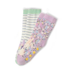 Tchibo - 2 Paar Kinder-Antirutsch-Socken - M&auml;dchen - Gr. 27-30 - hellblau/jacquard
