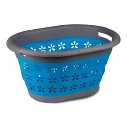 Kampa Collapsible Laundry Basket Zusammenklappbarer W&auml;schekorb mit Griffen blau - W&auml;sche & Trocknen