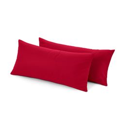 Tchibo - 2 Microfaser-Flanell-Kopfkissenbez&uuml;ge - rot