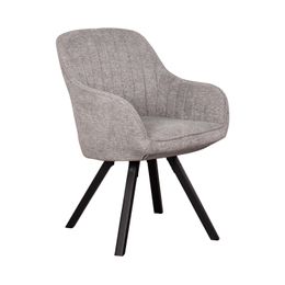 DeVries Diningsessel &raquo;Matera&laquo; - 59x61x84cm - hellgrau - Polyester / Holz / Metall