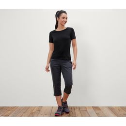 Tchibo - T-Shirt mit Merinowolle - Damen - Gr. S - schwarz