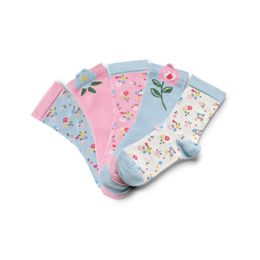 Tchibo - 5 Paar Kinder-Socken - M&auml;dchen - Gr. 31-34 - hellblau