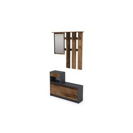 by Living Garderobenset braun Ma&szlig;e (cm): B: 97 H: 190 &raquo; M&ouml;bel Kraft