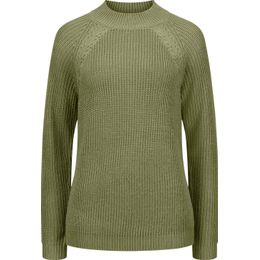 Damen Stehkragenpullover mit Raglan-&Auml;rmeln schilf, Gr&ouml;&szlig;e 38