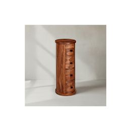 KADIMA DESIGN Rustikale Sheesham Kommode mit 4 Schubladen, Stilvolle Jugendstil Einrichtung, gro&szlig;er Stauraum