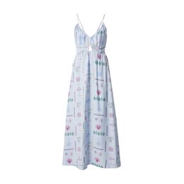 Object Kleid 'OBJHAILEY' Damen Gr&ouml;&szlig;e 38 hellblau / braun / lila / hummer Sommerkleid