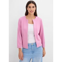 bonprix Scuba-Jacke aus softem Viskose-Mix, rosa, Gr.40/42 (M), Offener Scuba-Blouson mit Taschen