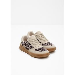 bonprix Sneaker mit Animal-Details, beige, Gr.38, Modischer Sneaker mit Animal Print, aus Vegan