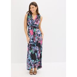 bonprix Sommer-Maxikleid, schwarz, Gr.40/42 (M), Bezauberndes Sommerkleid mit sch&ouml;nem Muster