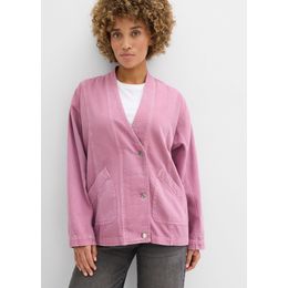 bonprix &Uuml;bergangsjacke, rosa, Gr.42, leichte &Uuml;bergansjacke mit Taschen, 100% Baumwolle