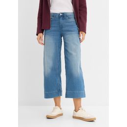 bonprix Ultra-Soft-Jeans Culotte, blau, Gr.42, Ultra-Soft-Jeans, Culotte, gut geeignet als Home-Office-Jeans, 73% Baumwolle