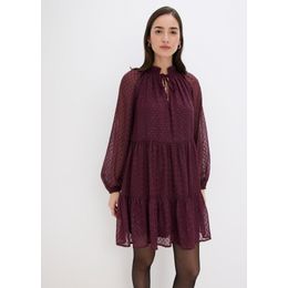 bonprix Tunika-Kleid mit Glitzereffekt, rot, Gr.36, modisches Tunika-Kleid mit Glitzereffekt