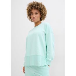 bonprix Oversize-Sweatshirt aus Baumwollmix, gr&uuml;n, Gr.56/58 (3XL), Sweatshirt mit &uuml;berschnittener Schulter und breitem Rippbund. Ein Oversize-Modell mit hinten verl&auml;ngertem Saum und hohen Seitenschlitzen., 60% Baumwolle